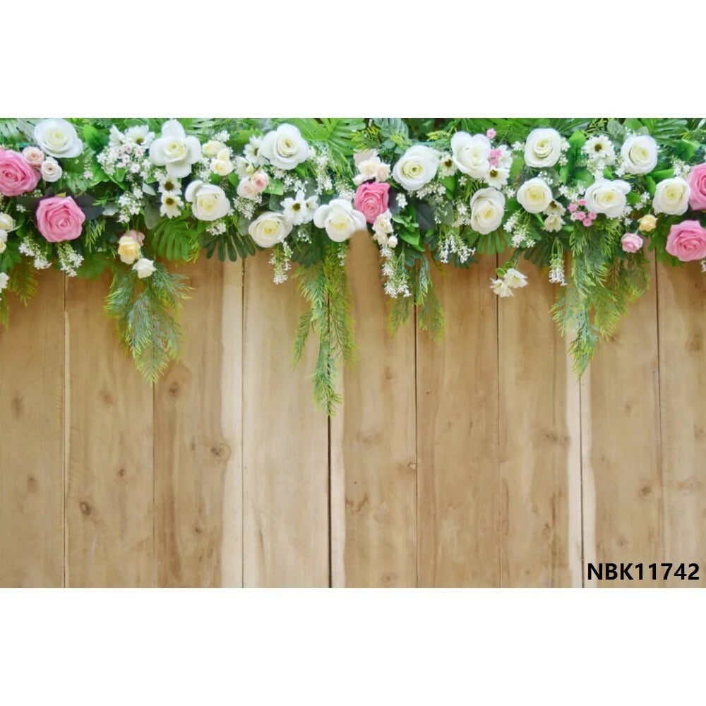 Laeacco Flower Curtain Wedding Ceremony Stage Customized Poster Photo ...