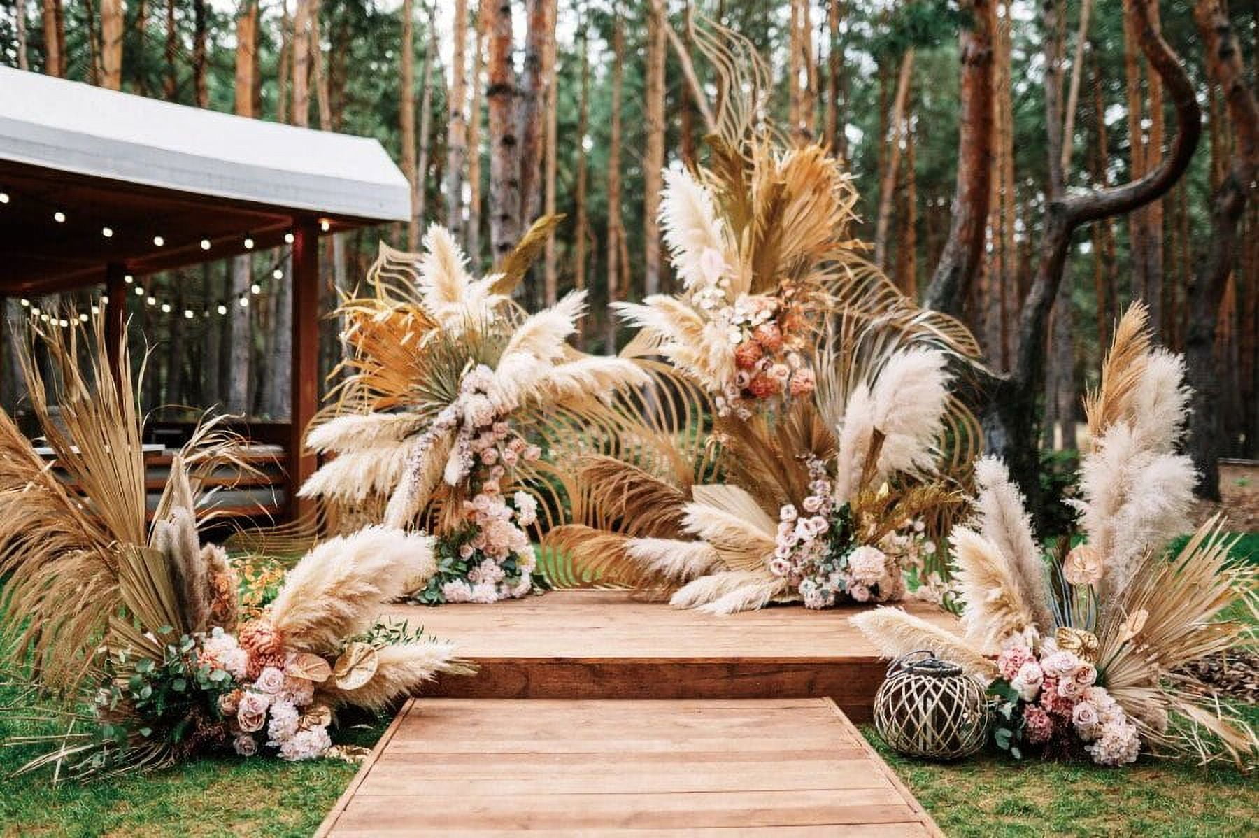 Laeacco Forest Wedding Photophone Pink Curtain Frame Flowers Grass ...
