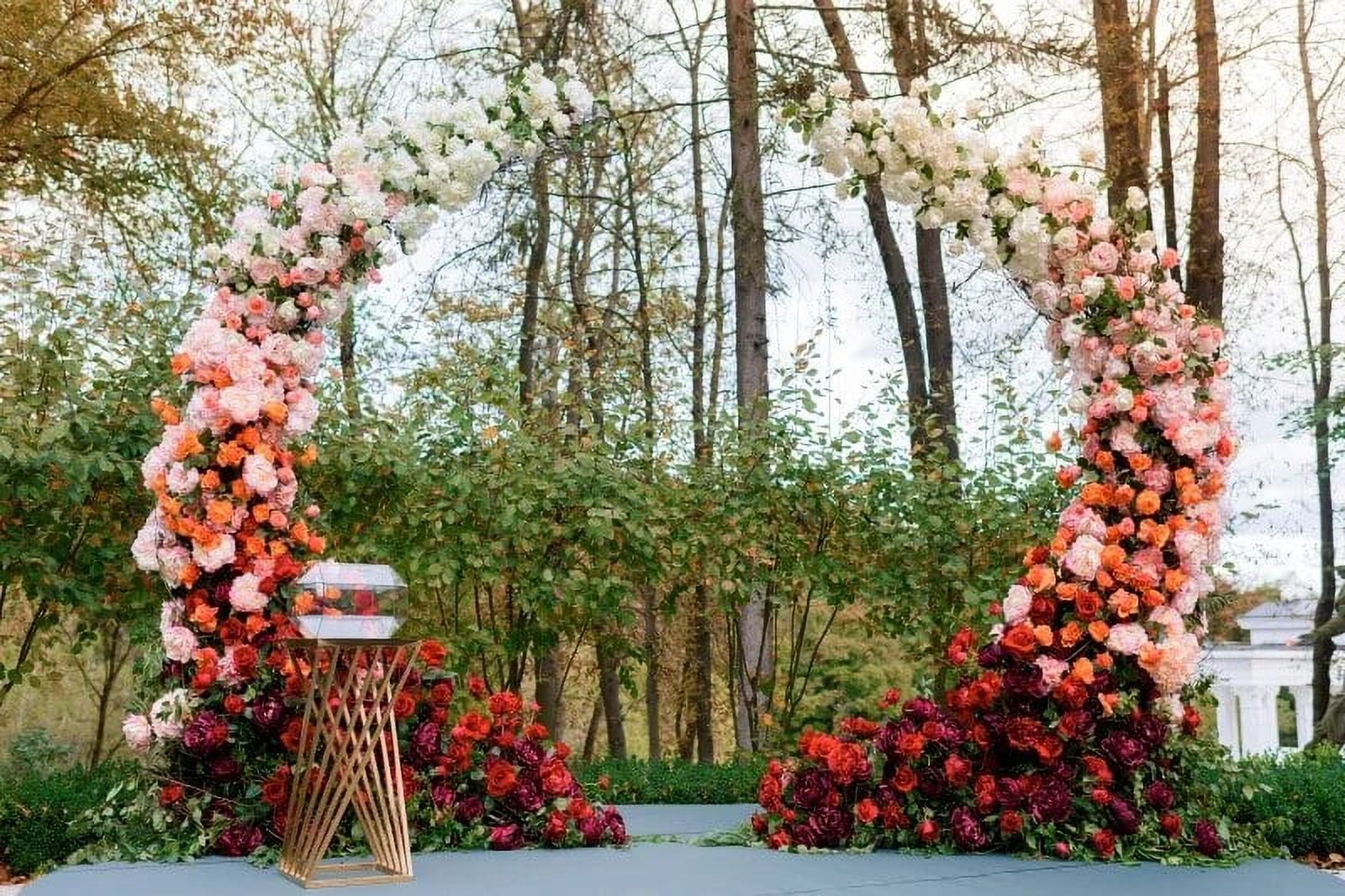 Laeacco Forest Wedding Photophone Pink Curtain Frame Flowers Grass ...