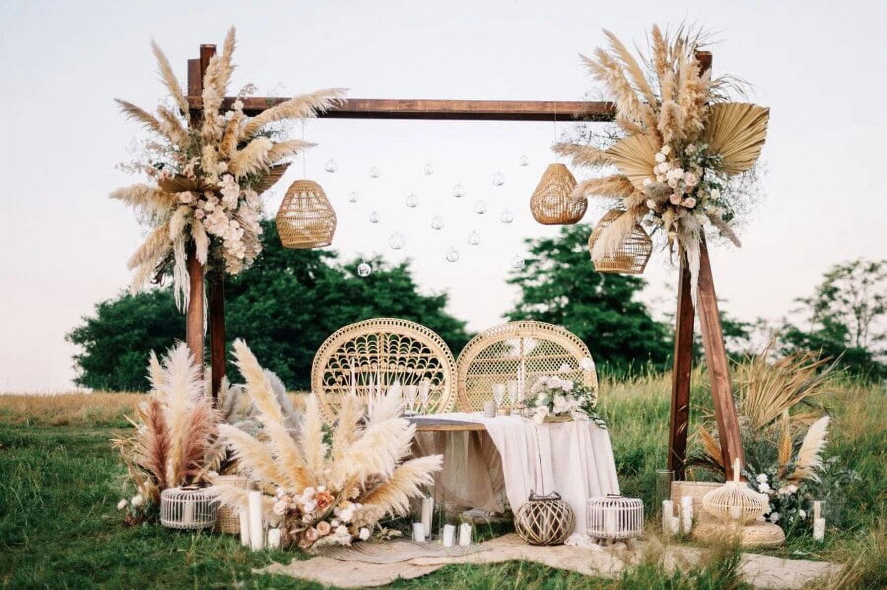 Laeacco Forest Wedding Photophone Pink Curtain Frame Flowers Grass ...