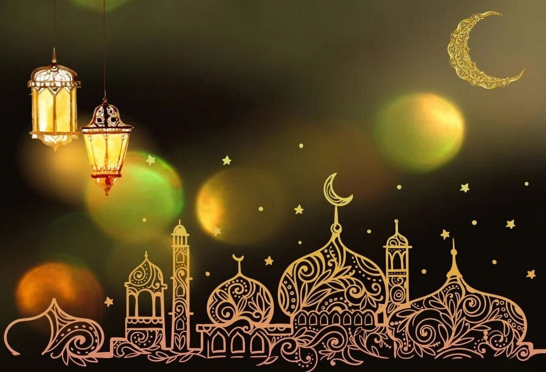 Laeacco Glitter Hajj Mubarak Background Ramadan Islamic Muslim Islam ...