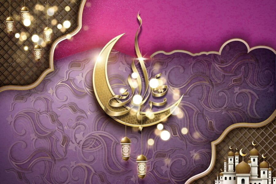 Laeacco Glitter Hajj Mubarak Background Ramadan Islamic Muslim Islam ...