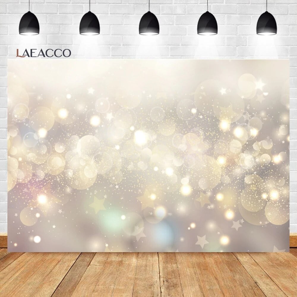 Laeacco Golden Light Bokeh Glitter Newborn Birthday Portrait Custom ...