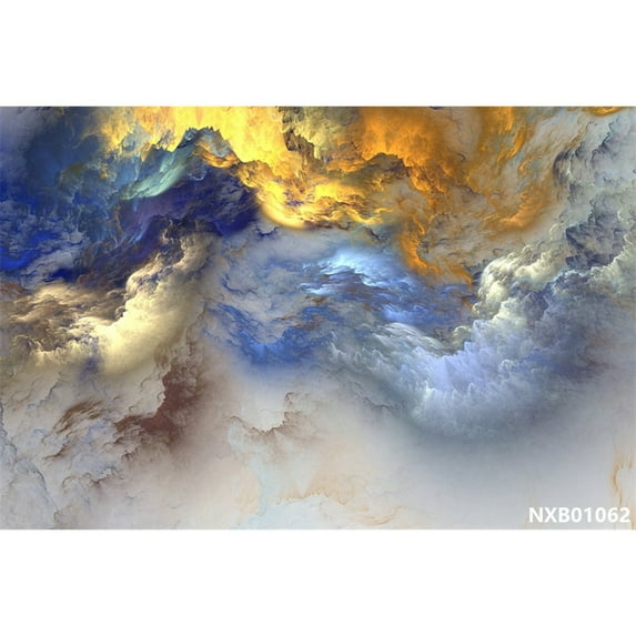 Laeacco Gradient Blue Solid Color Photography Backdrops Abstract Grunge ...