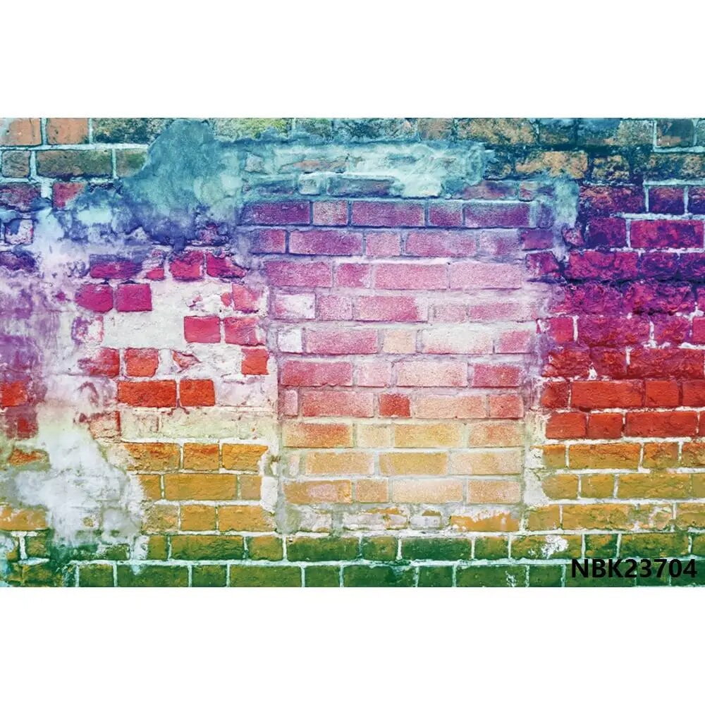 Laeacco Graffiti Brick Wall Grunge Vintage Portrait Retro Style ...