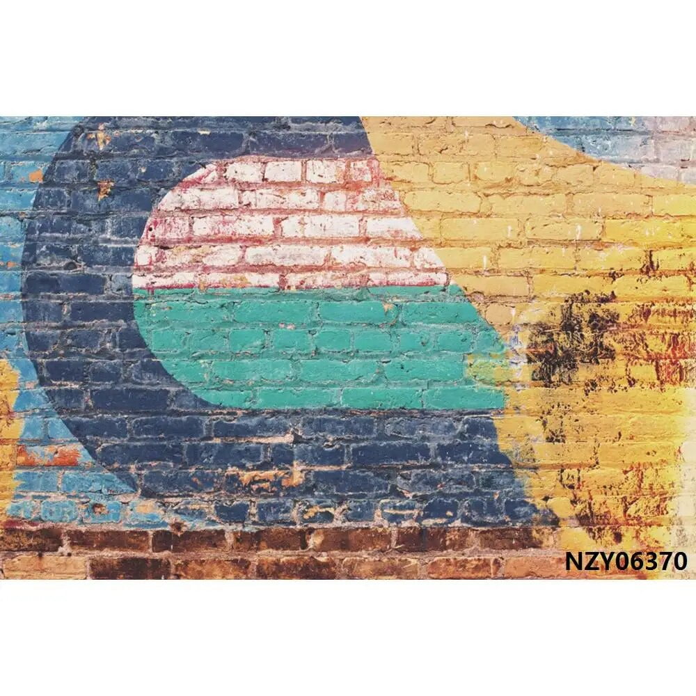 Laeacco Graffiti Brick Wall Grunge Vintage Portrait Retro Style ...