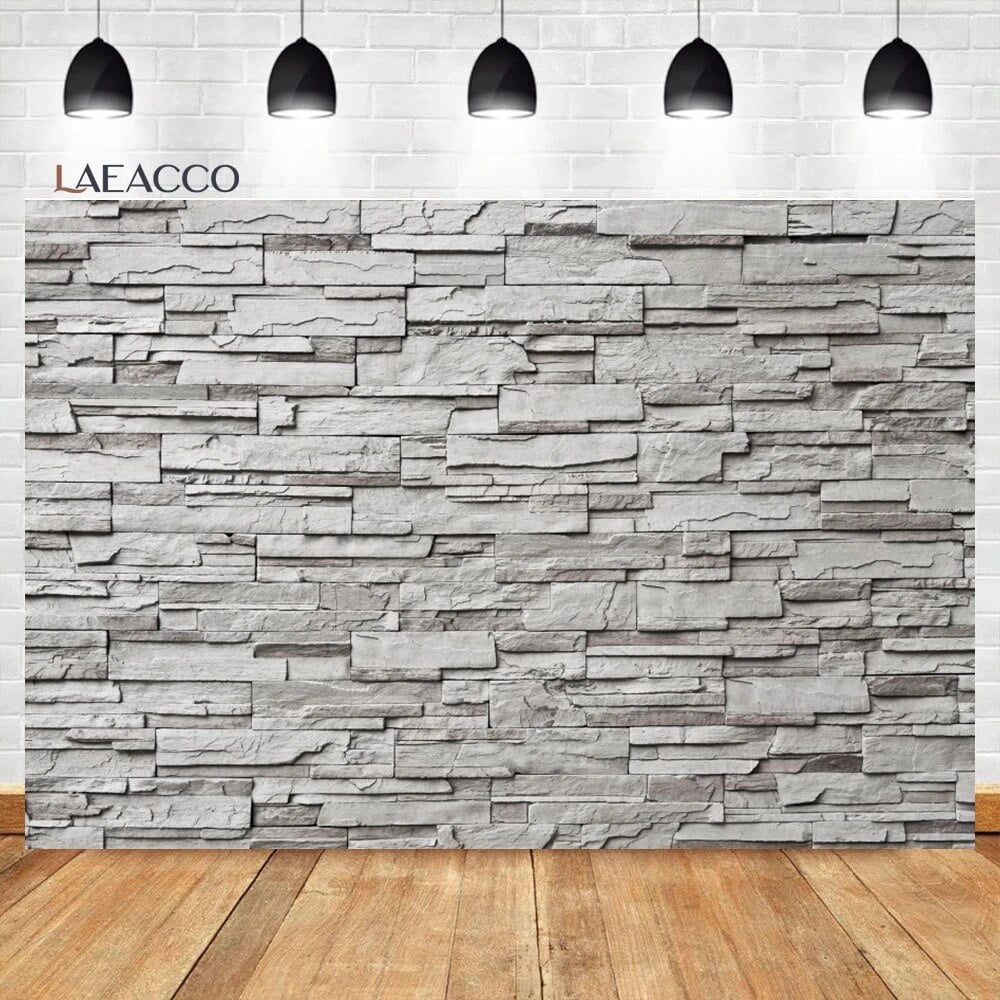 Laeacco Gray Stone Wall Backdrop Vintage Rustic Countryside Grunge ...
