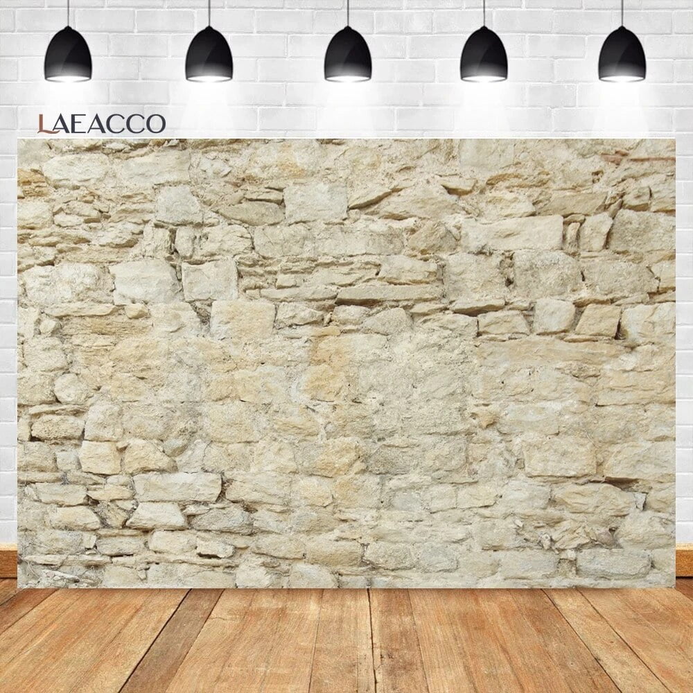Laeacco Gray Stone Wall Backdrop Vintage Rustic Countryside Grunge ...