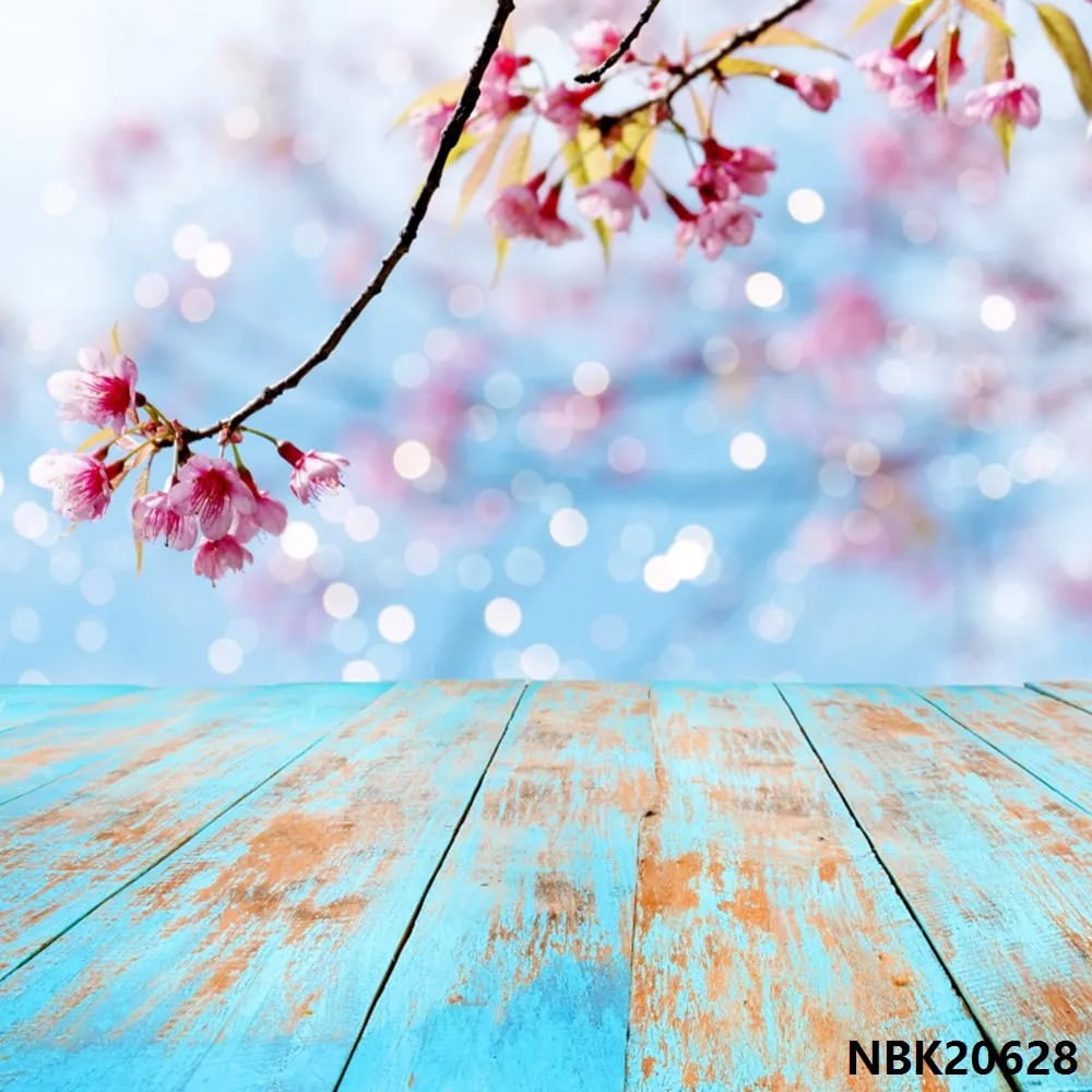 Laeacco Green Summer Tropical Palms Tree Leaves Wood Floor Baby Child ...