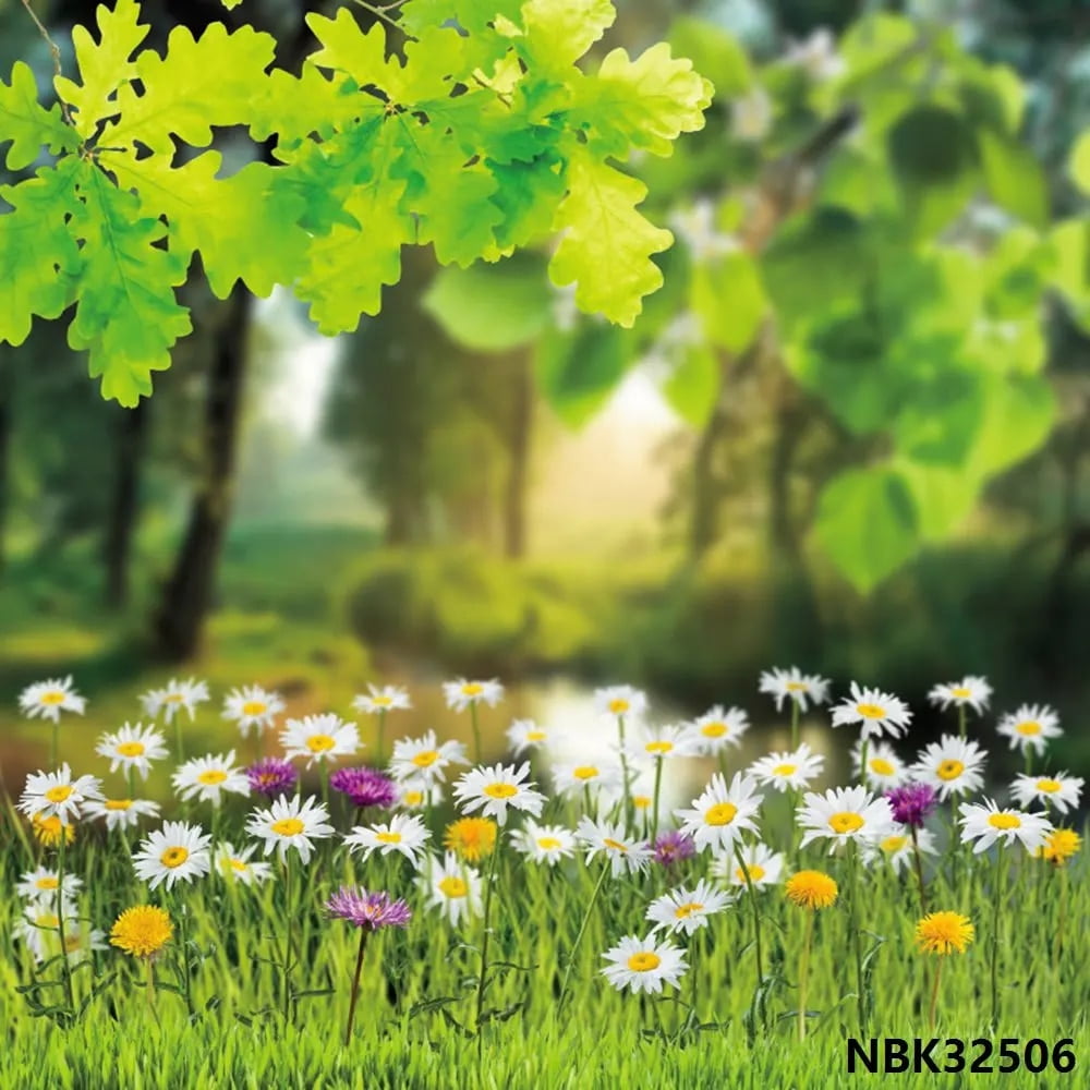 Laeacco Green Summer Tropical Palms Tree Leaves Wood Floor Baby Child ...