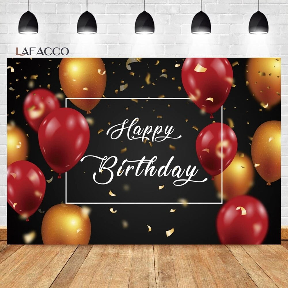 Laeacco Happy Birthday Backdrop Colorful Balloons Stars Graffiti Kid ...