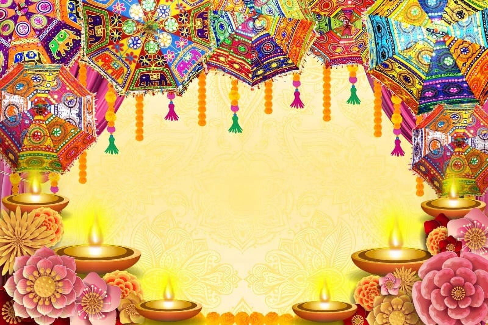 Laeacco Happy Diwali Backdrop Burning Light Deepavali Indian Tradition ...