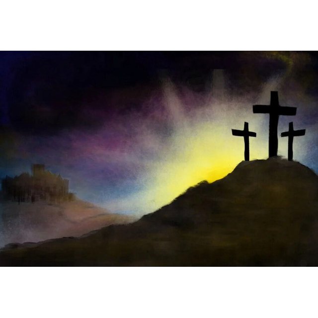 Laeacco Jesus Holy Bible Cross Background Dusk Nature Scenery Room ...