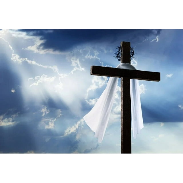 Laeacco Jesus Holy Bible Cross Background Dusk Nature Scenery Room ...