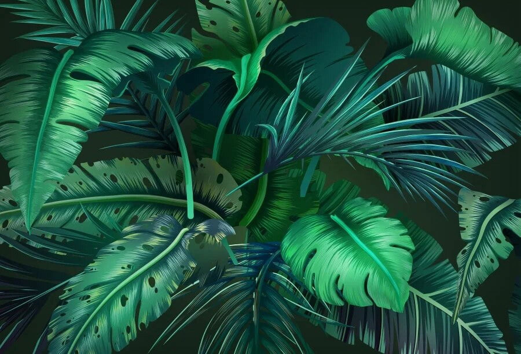 Laeacco Jungle Party Photography Backdrops Tropical Forest Green Leaves ...