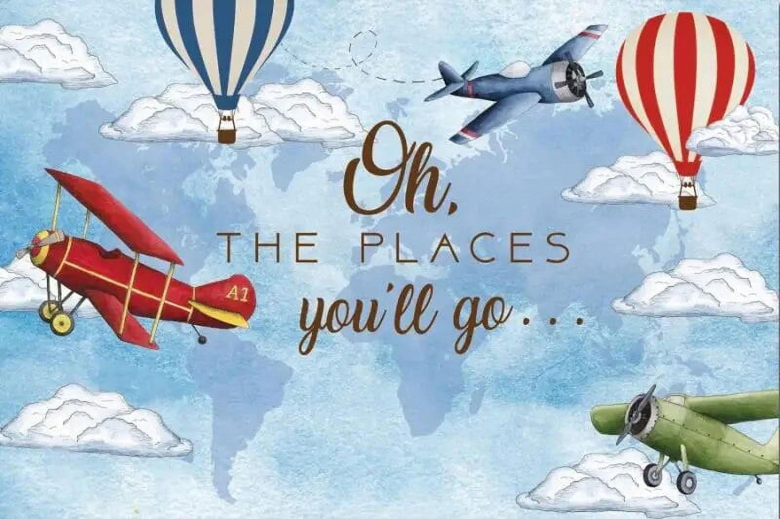 Laeacco Large 3D Background Airplane Hot Air Balloon Children Room ...