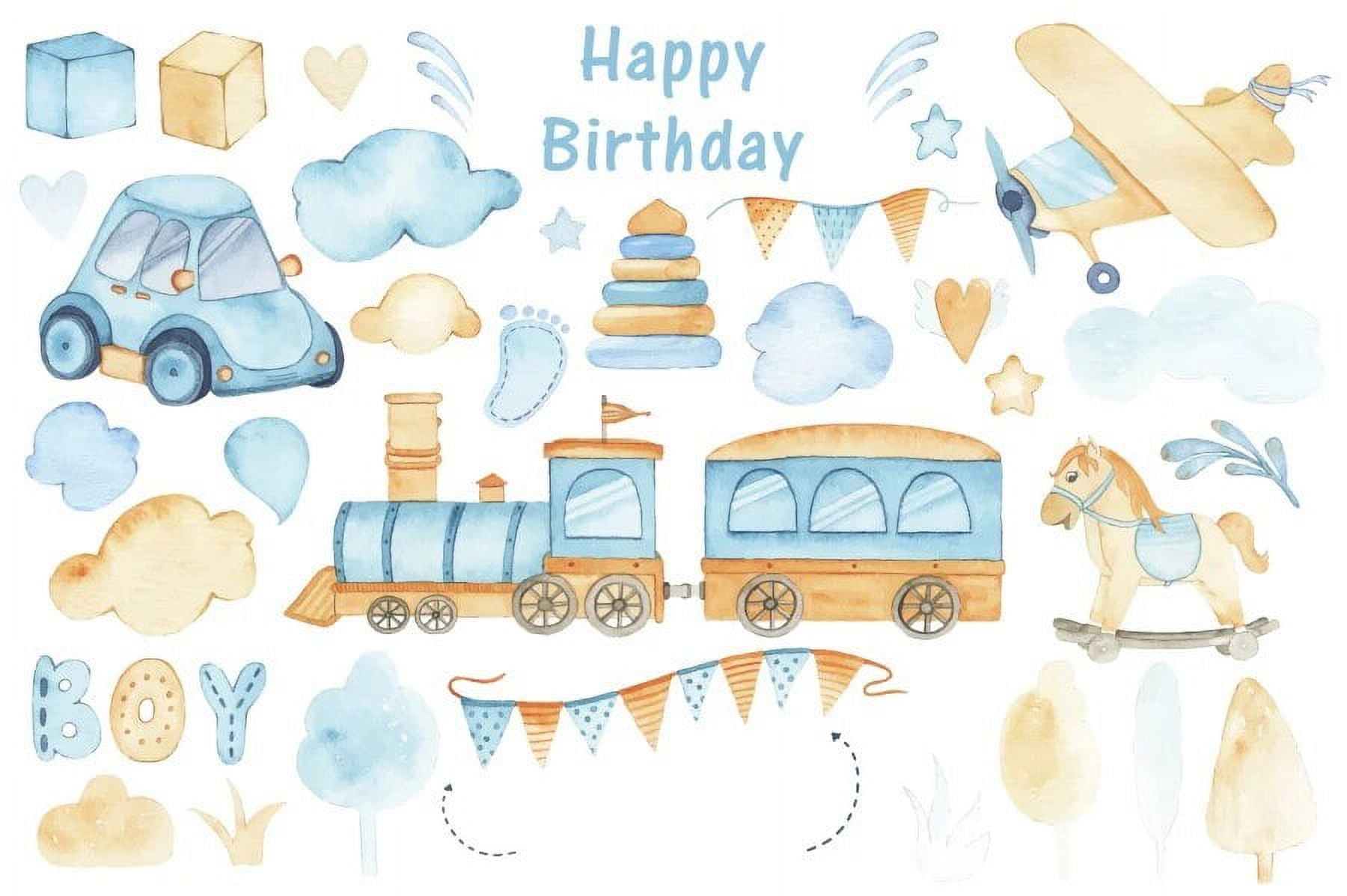 Laeacco Large 3D Background Airplane Hot Air Balloon Children Room ...