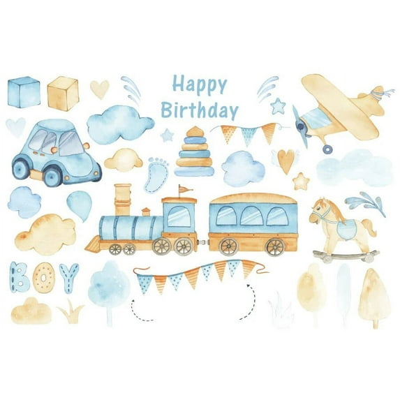 Laeacco Large 3D Background Airplane Hot Air Balloon Children Room ...