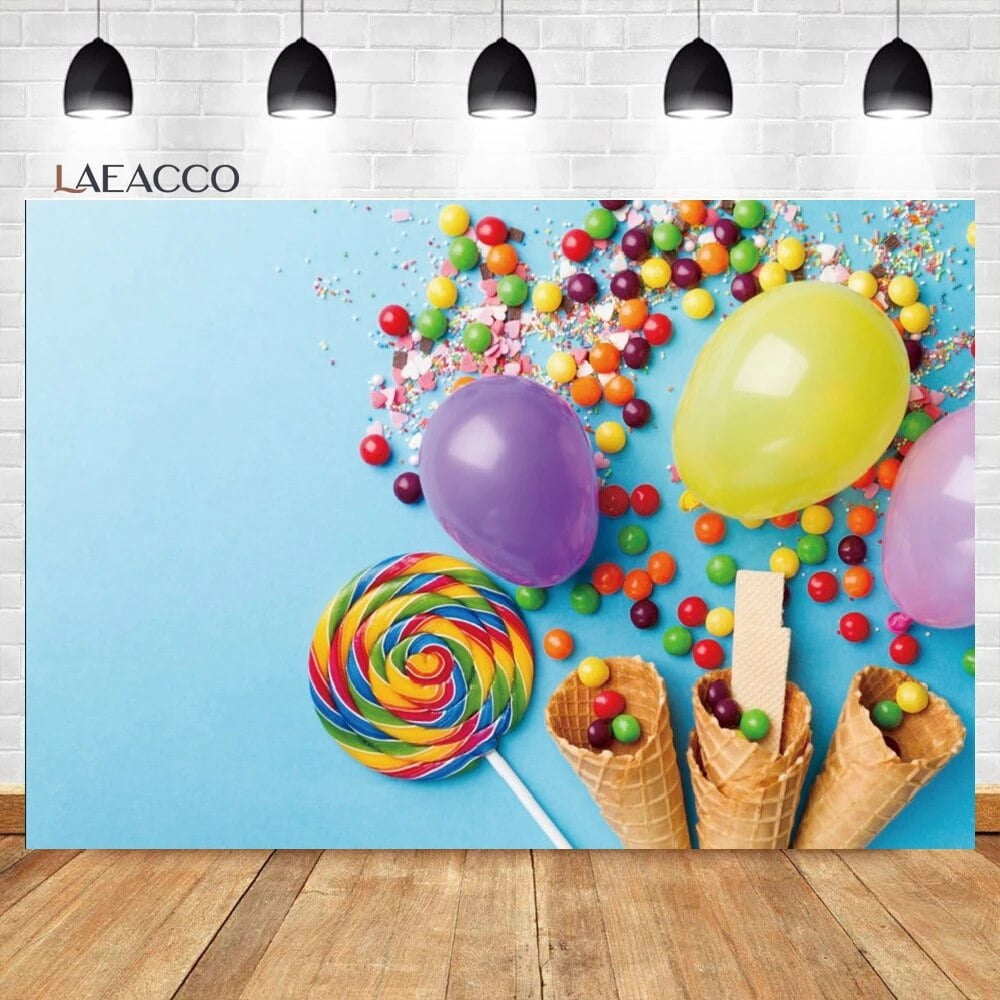 Laeacco Lollipop Candy Bar Dessert Donut Baby Birthday Photography ...