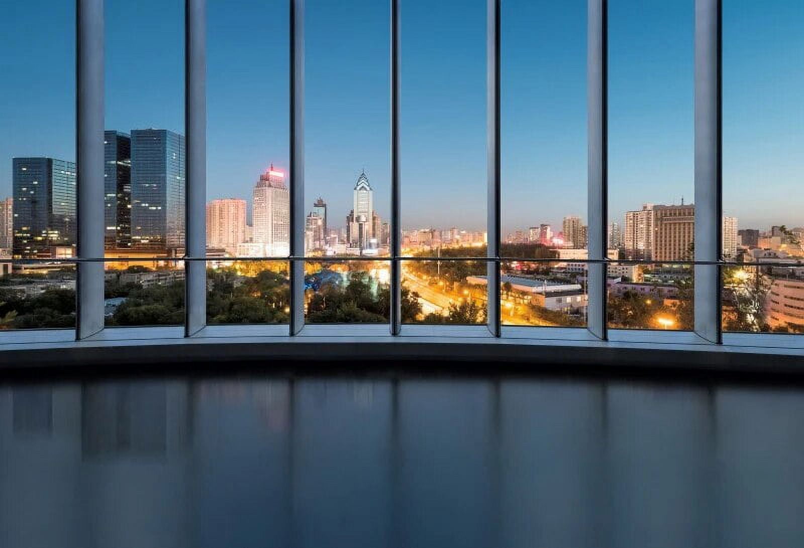 Laeacco Modern City Buildings French Window Technology Video Stage ...