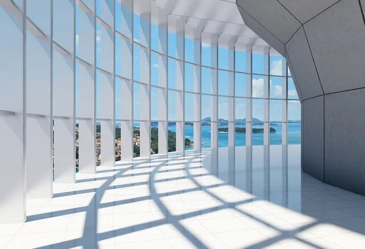 Laeacco Modern City Buildings French Window Technology Video Stage ...