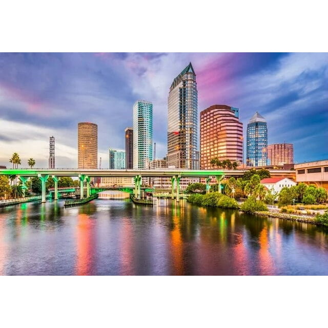 Laeacco Modern City Metropolis Buildings Sea Bridge Scenic Photography ...