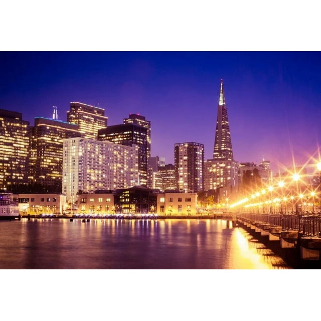 Laeacco Modern City Metropolis Buildings Sea Bridge Scenic Photography ...