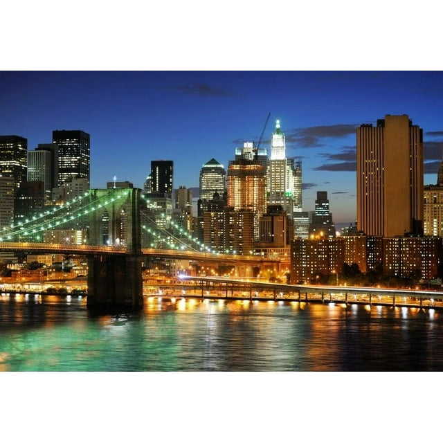 Laeacco Modern City Metropolis Buildings Sea Bridge Scenic Photography ...