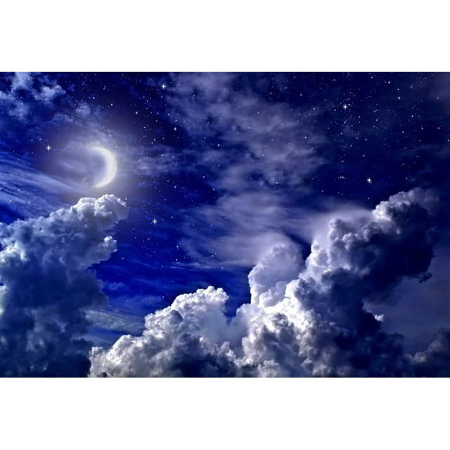 Laeacco Night Starry Sky Clouds Photography Backdrops Baby Shower Photo ...
