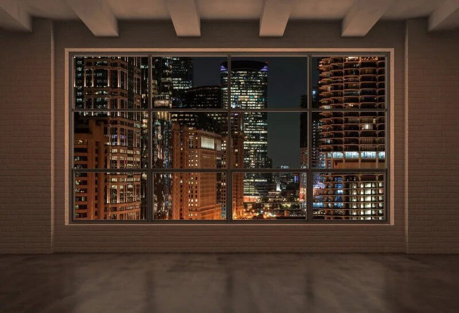 Laeacco Night Window City View Business Photo Backdrop Skyscraper ...