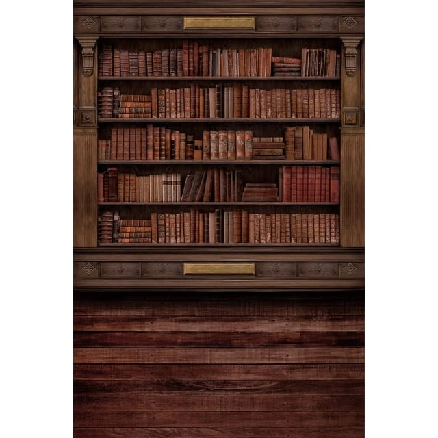 Laeacco Old Bookshelf Library Study Room Baby Portrait Photography ...