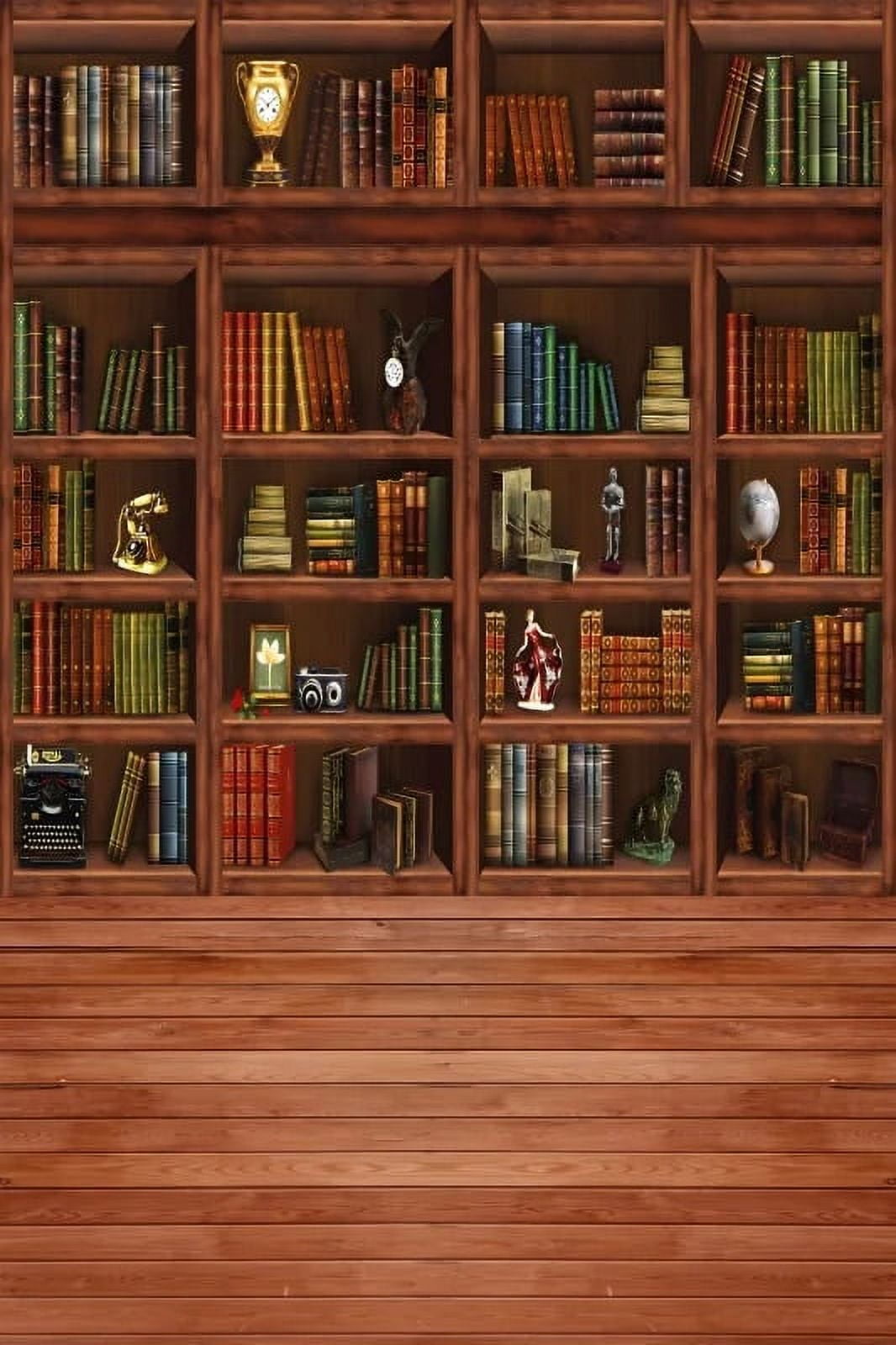 Laeacco Old Bookshelf Library Study Room Baby Portrait Photography ...