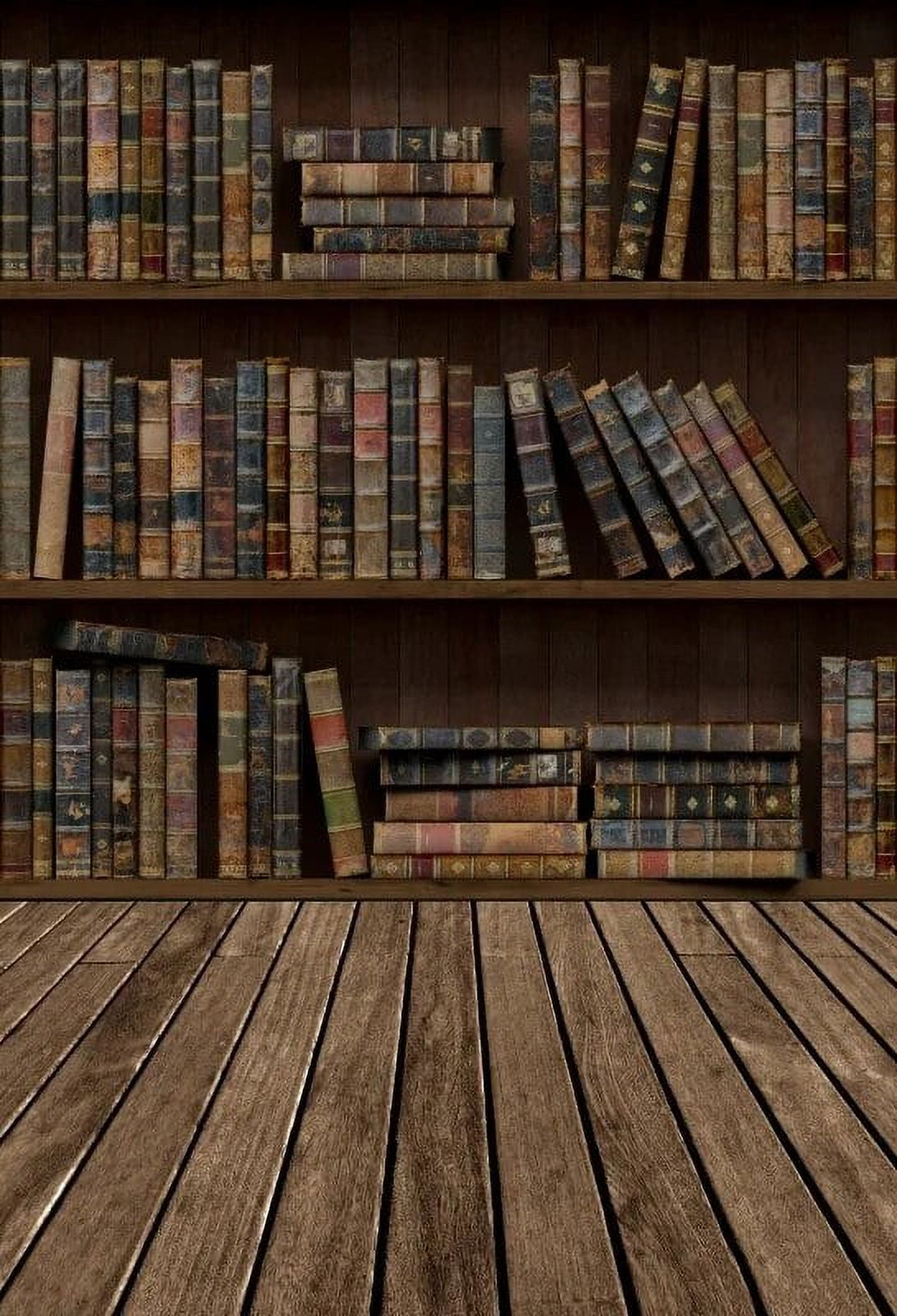 Laeacco Old Bookshelf Library Study Room Baby Portrait Photography ...