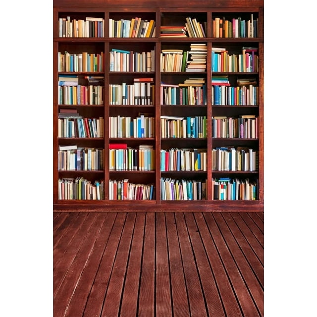 Laeacco Old Bookshelf Library Study Room Baby Portrait Photography ...