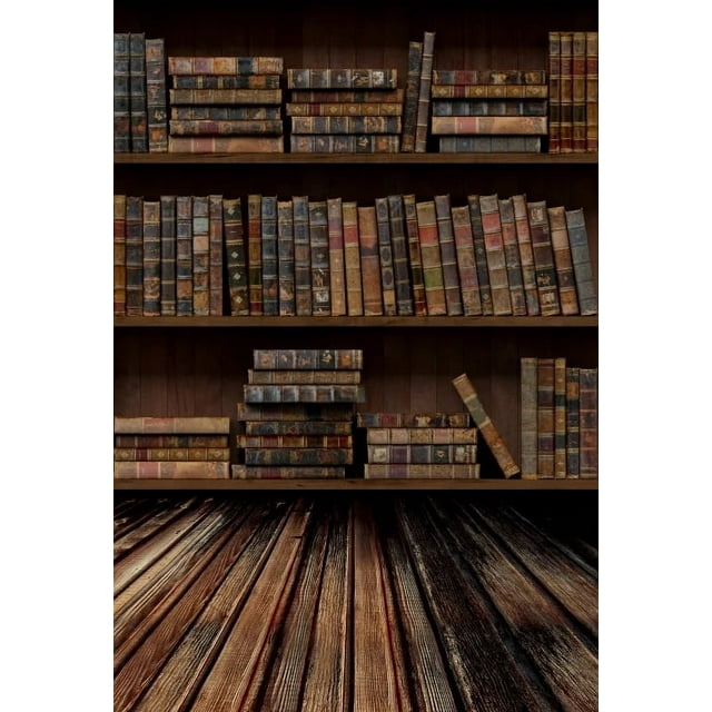 Laeacco Old Bookshelf Library Study Room Baby Portrait Photography ...