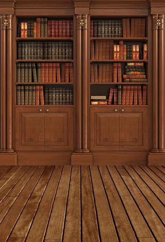 Laeacco Old Bookshelf Library Study Room Baby Portrait Photography ...
