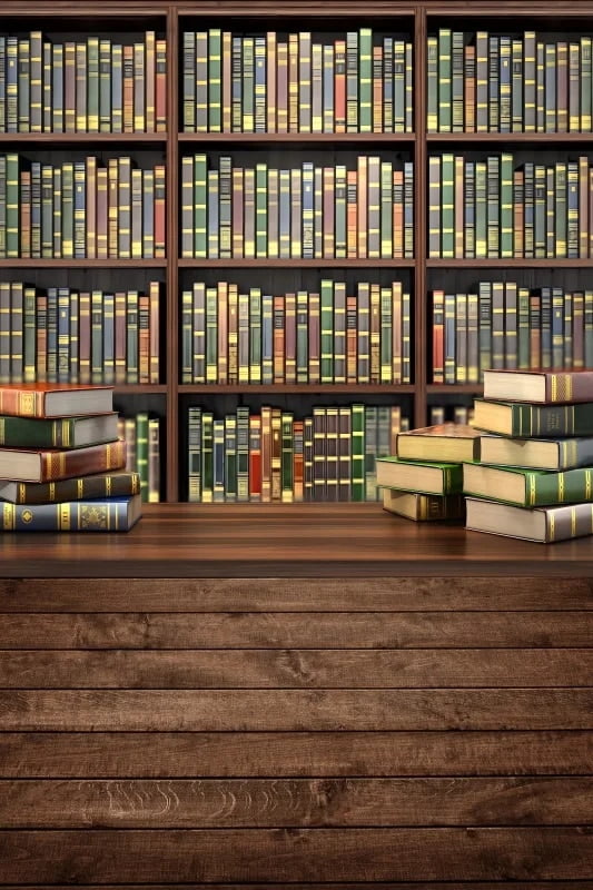 Laeacco Old Bookshelf Library Study Room Baby Portrait Photography ...