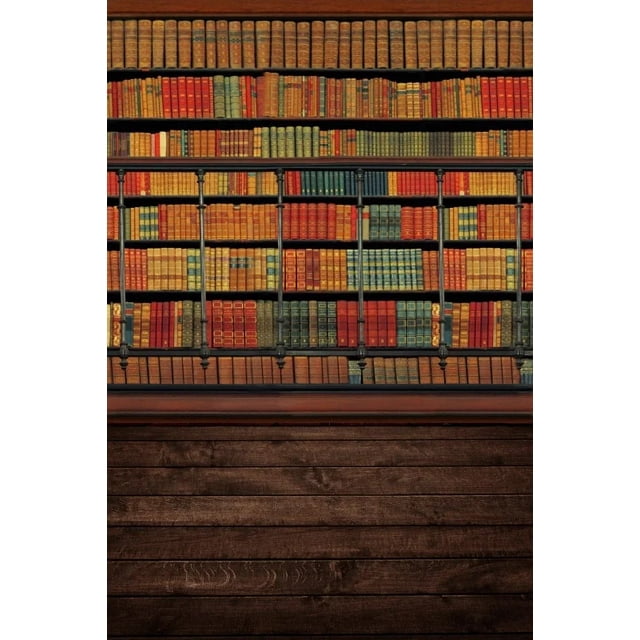 Laeacco Old Bookshelf Library Study Room Baby Portrait Photography ...