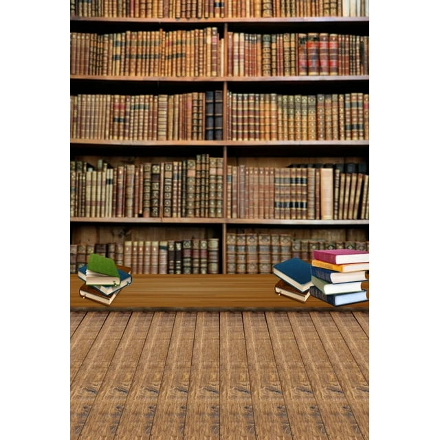 Laeacco Old Bookshelf Library Study Room Baby Portrait Photography ...