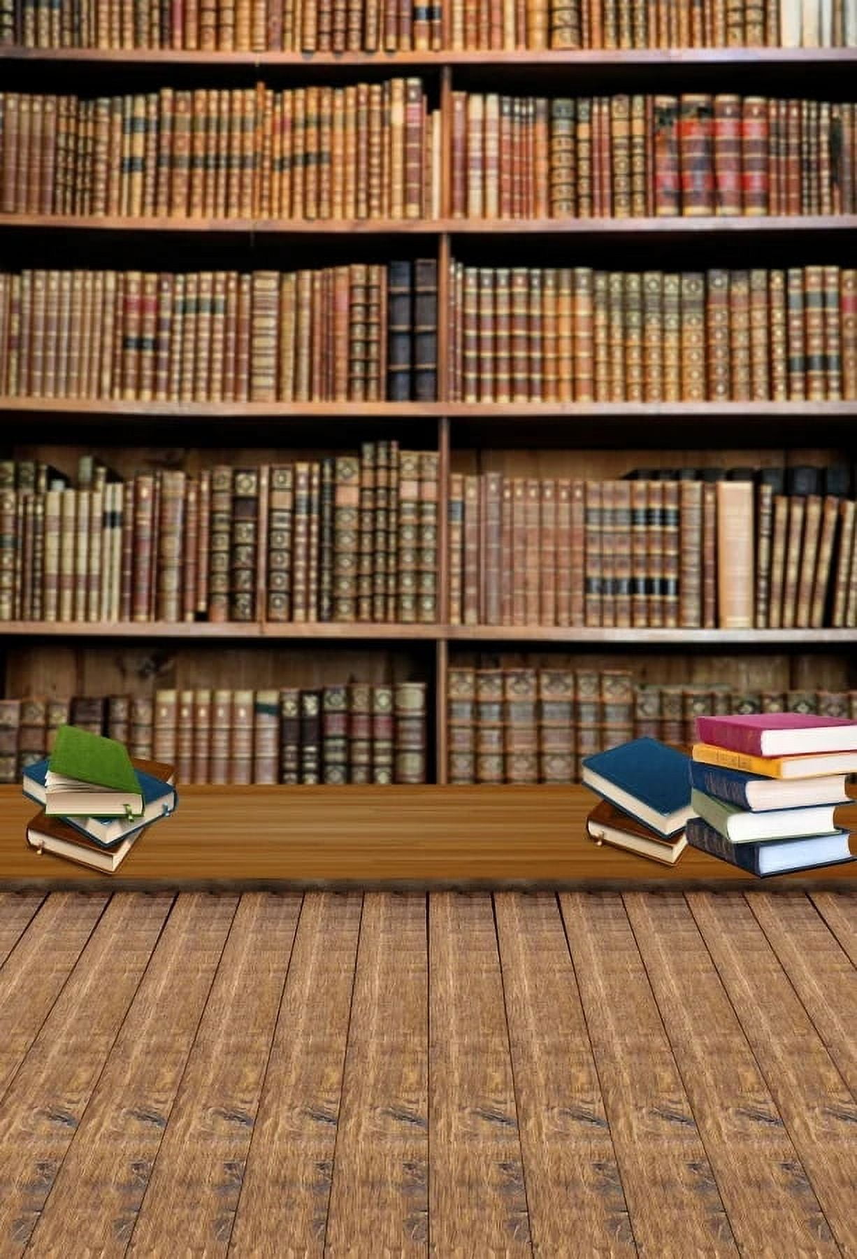 Laeacco Old Bookshelf Library Study Room Baby Portrait Photography ...