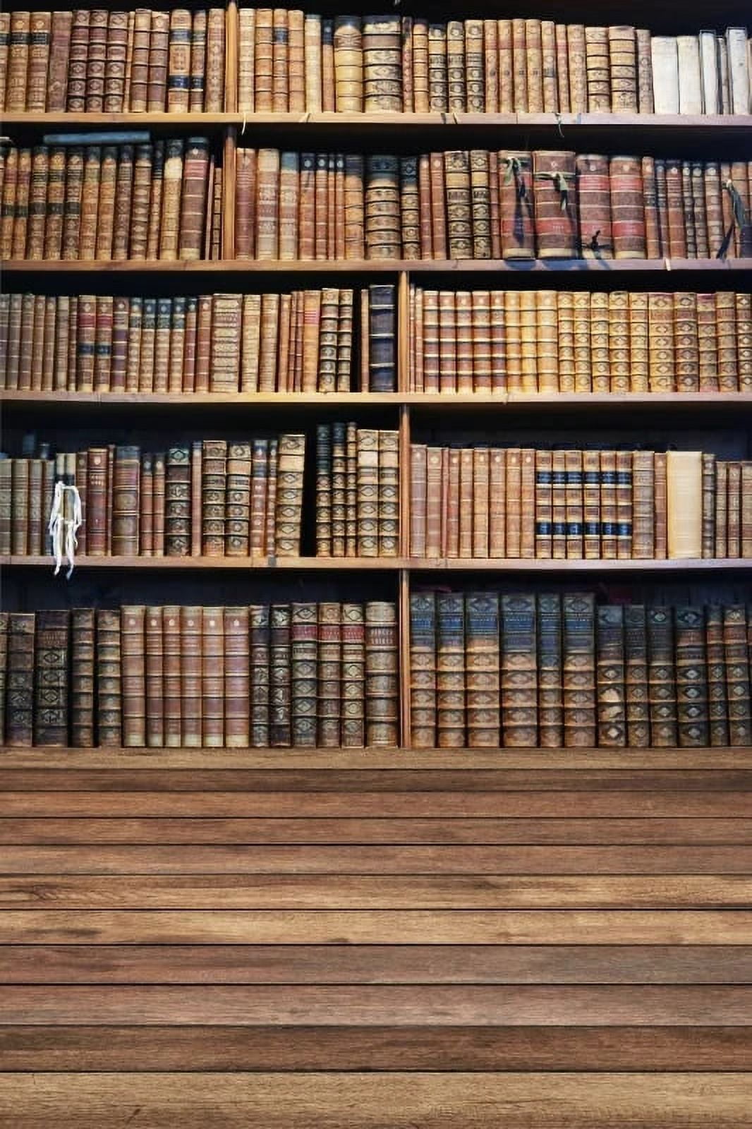 Laeacco Old Bookshelf Library Study Room Baby Portrait Photography ...