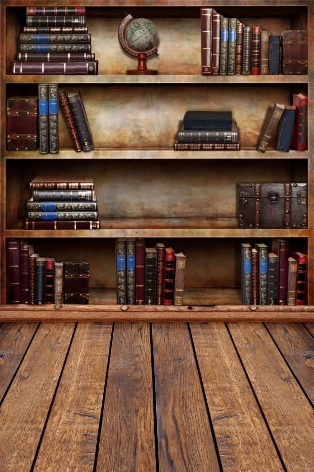 Laeacco Old Bookshelf Library Study Room Baby Portrait Photography ...