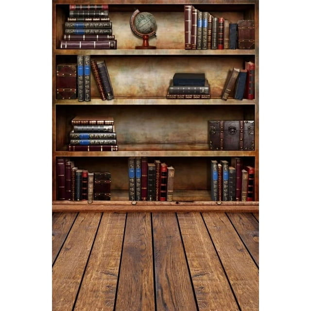 Laeacco Old Bookshelf Library Study Room Baby Portrait Photography ...