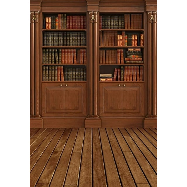 Laeacco Old Bookshelf Library Study Room Baby Portrait Photography ...