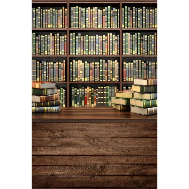 Laeacco Old Bookshelf Library Study Room Baby Portrait Photography ...