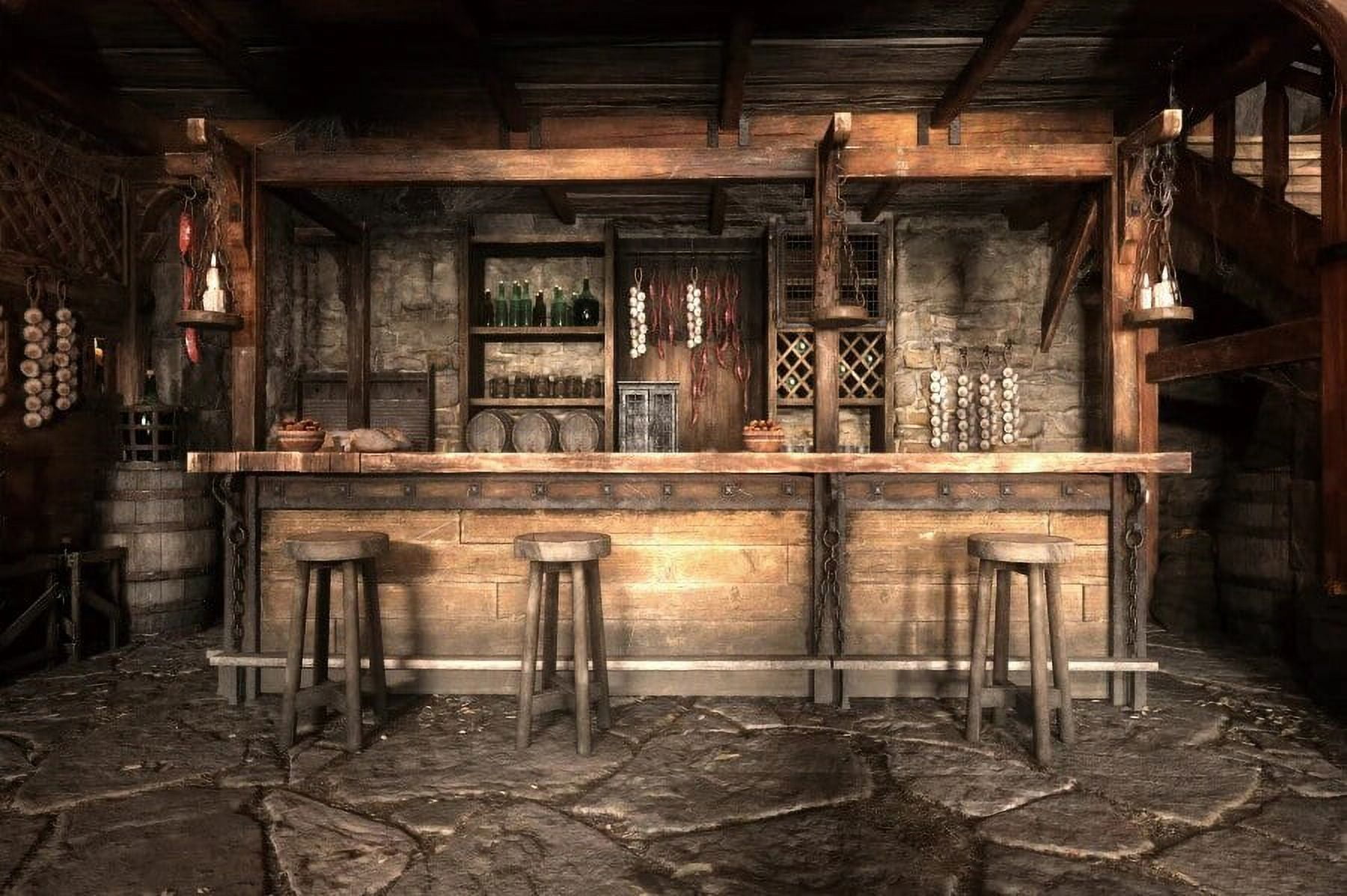 Laeacco Old Farmhouse Interior Backdrop Rustic Style Rural Retro Inn ...