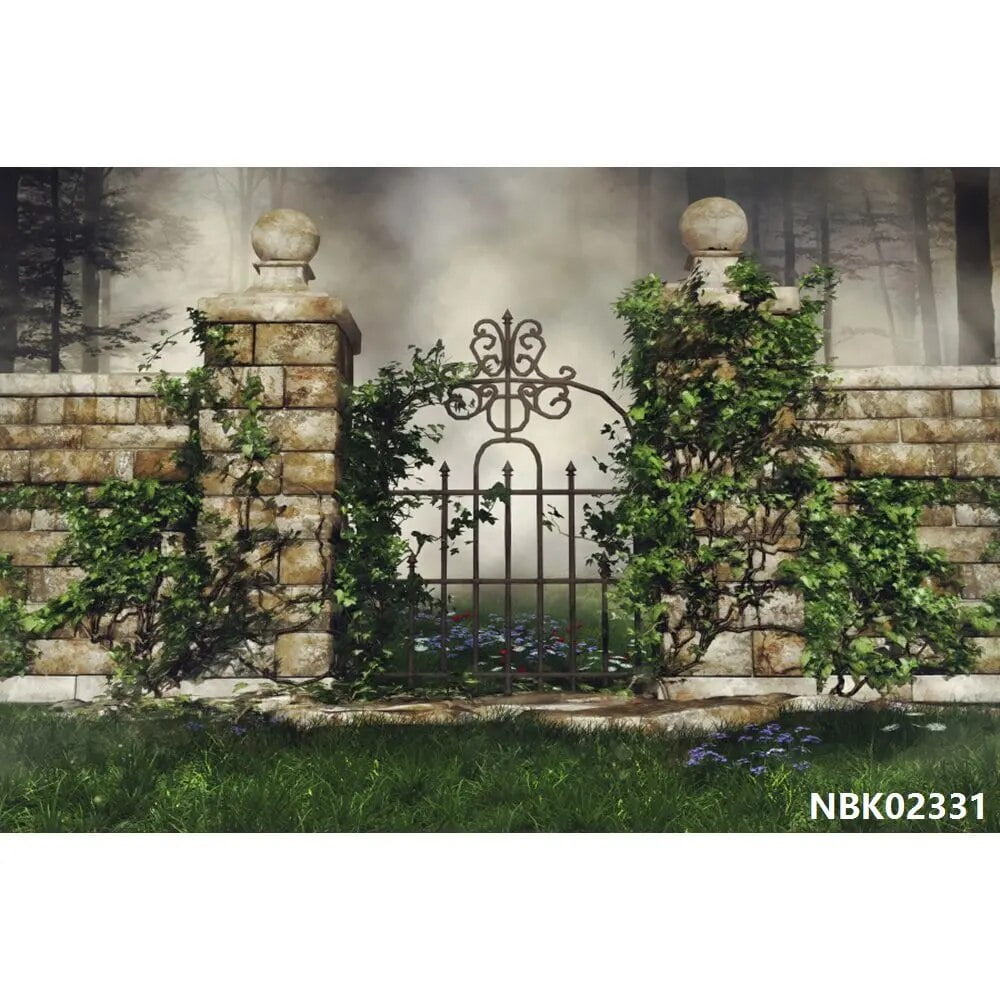 Laeacco Old House Window Scenery Green Trees Vine Vintage Grunge Baby ...