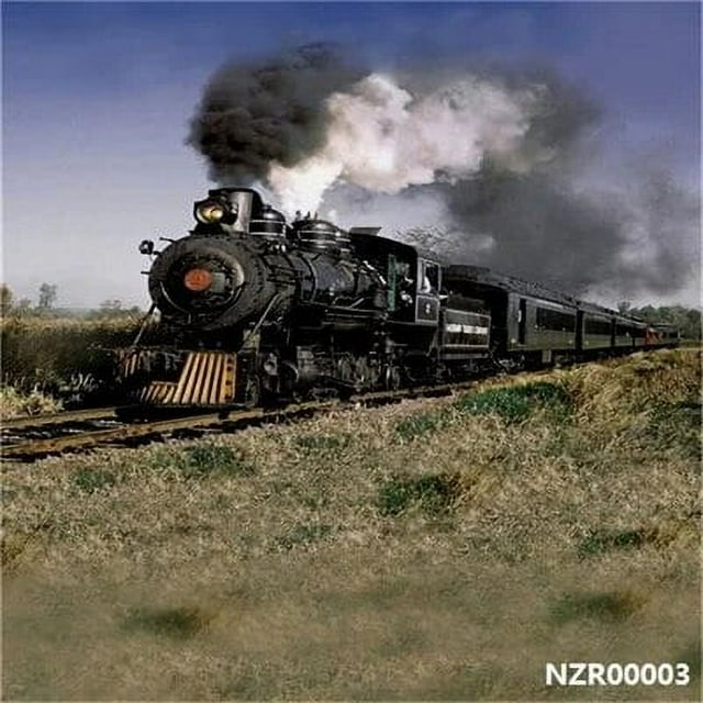 Laeacco Old Steam Locomotive Smoking Natural Scenery Photographic ...