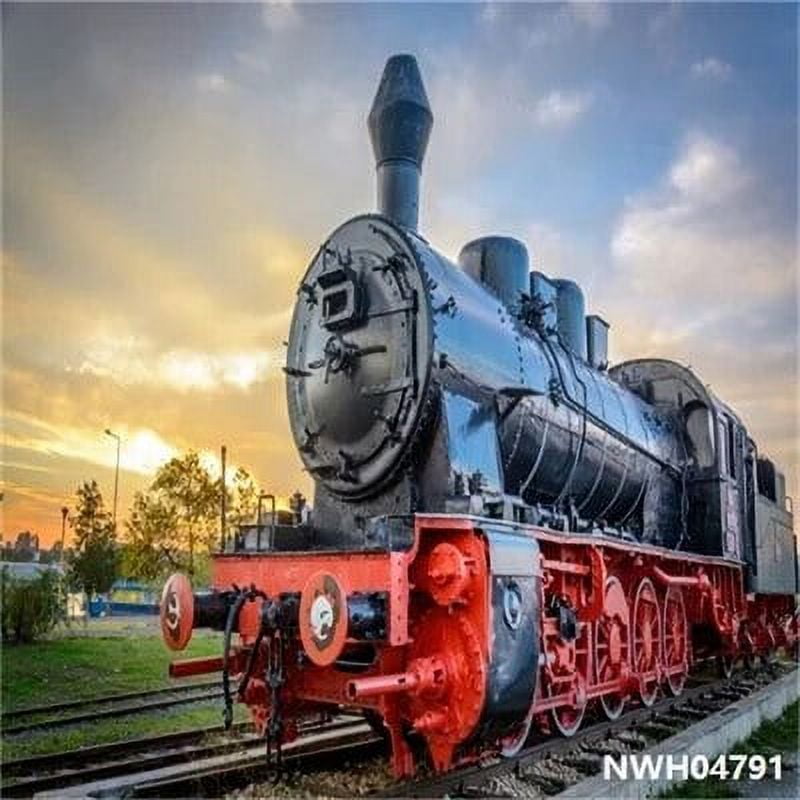 Laeacco Old Steam Locomotive Smoking Natural Scenery Photographic ...