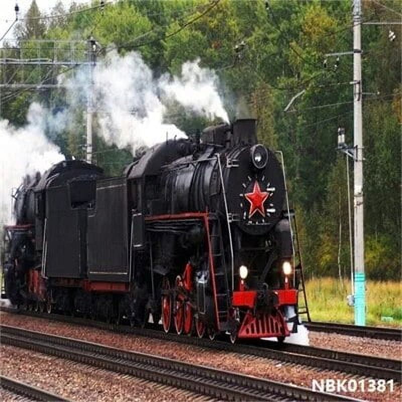Laeacco Old Steam Locomotive Smoking Natural Scenery Photographic ...